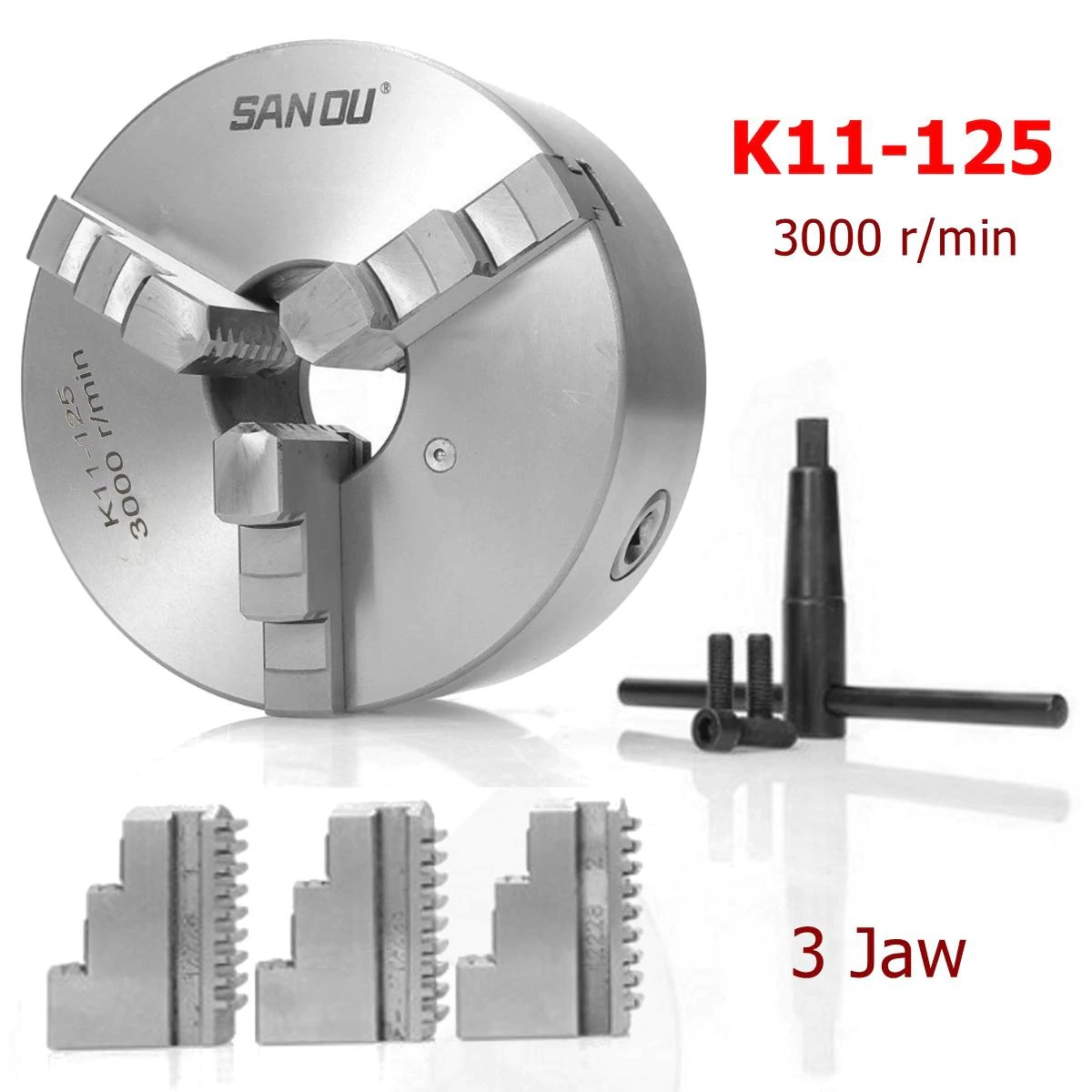 NEW Sanou 125mm 3 jaw self centring lathe chuck